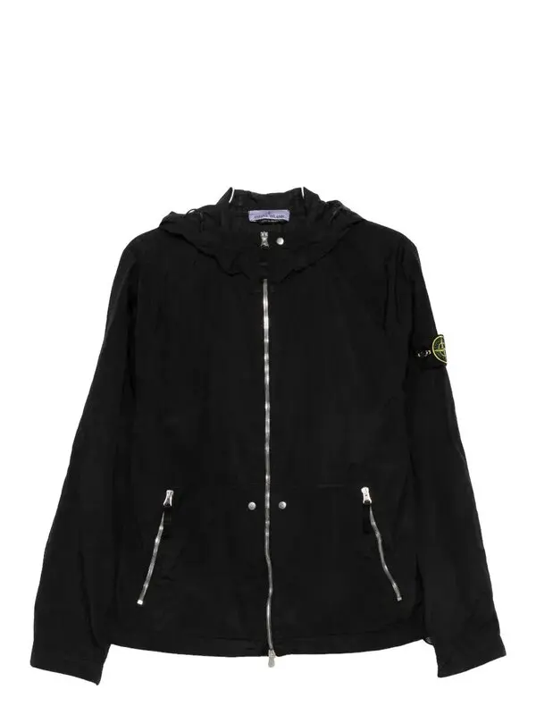 Stone Island Compass-patch Hooded Jacket - Black