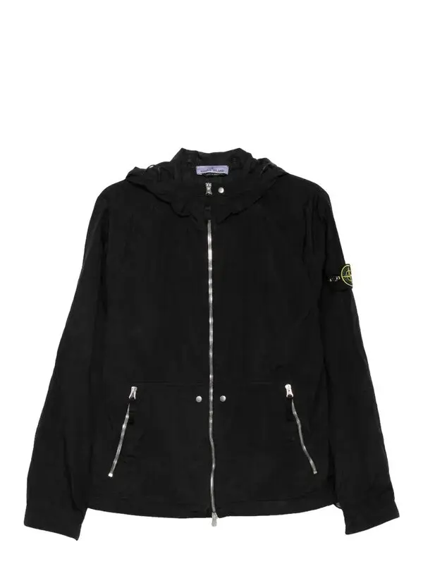Stone Island Compass-patch Hooded Jacket - Black