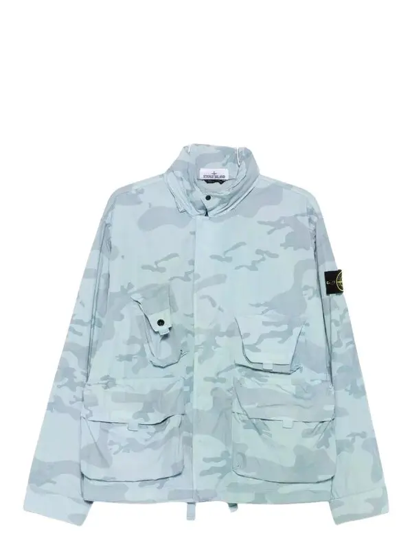 Stone Island Camouflage-print Jacket - Blue