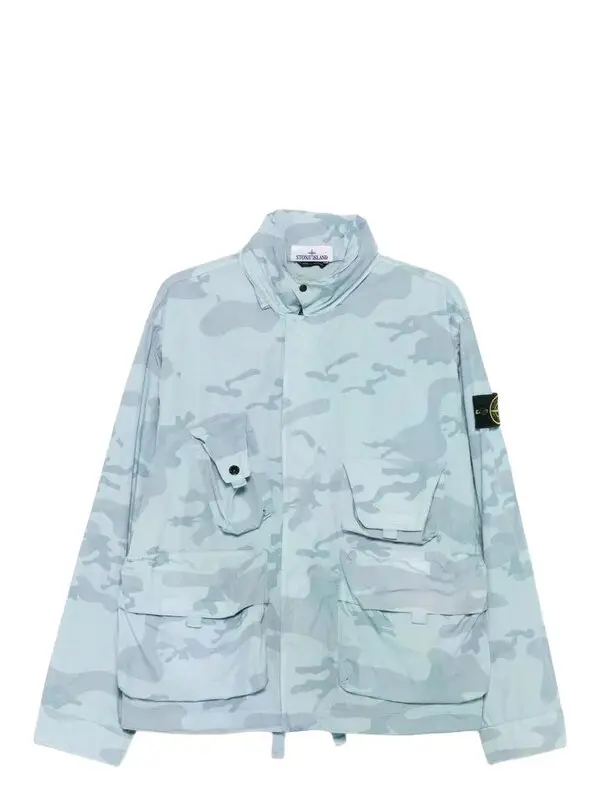Stone Island Camouflage-print Jacket - Blue