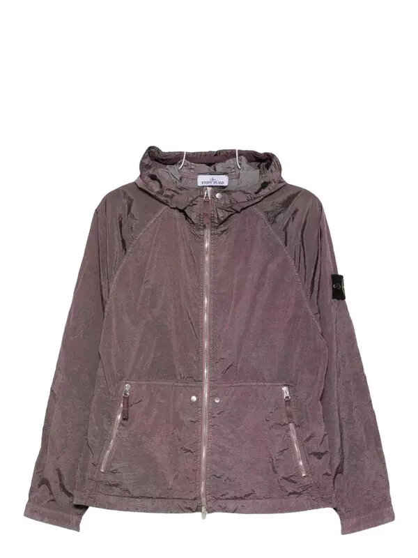 Stone Island Logo-patch Hooded Jacket - Purple