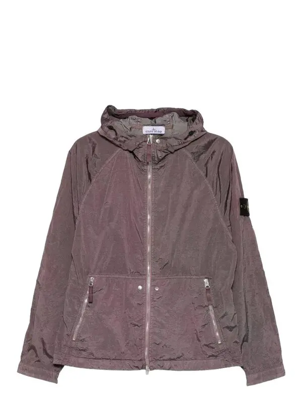 Stone Island Logo-patch Hooded Jacket - Purple