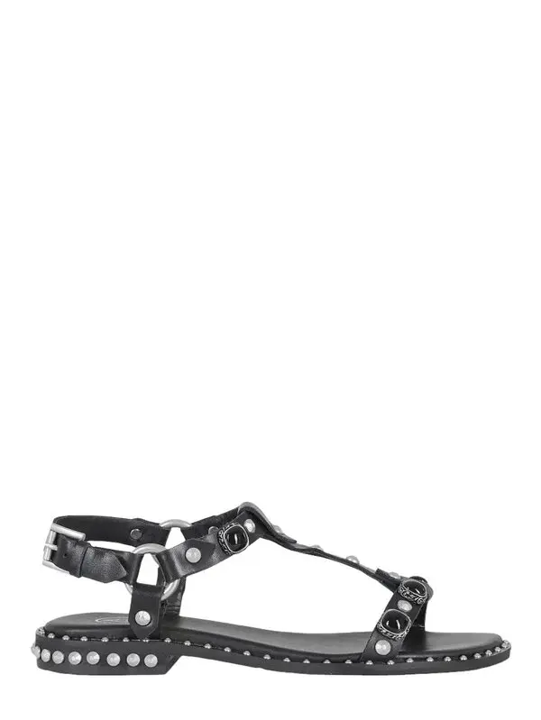 Ash Podium Cabochon-stone Sandals - Black