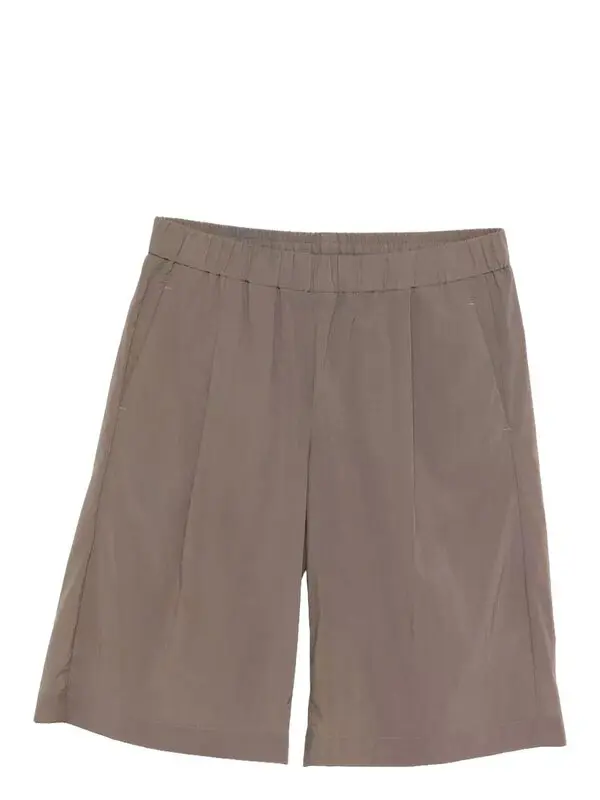 Herno Elasticated-waist Pleated Shorts - Brown