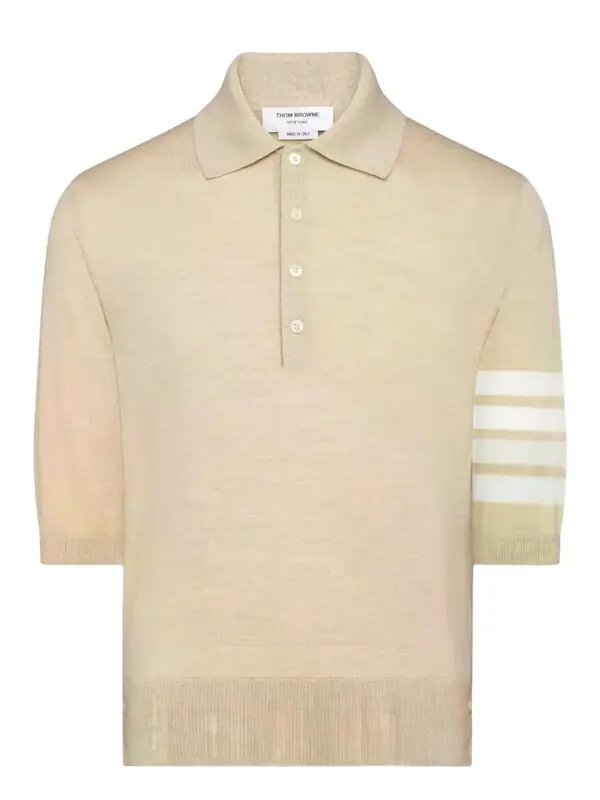 Thom Browne 4-bar Polo Shirt - Neutrals