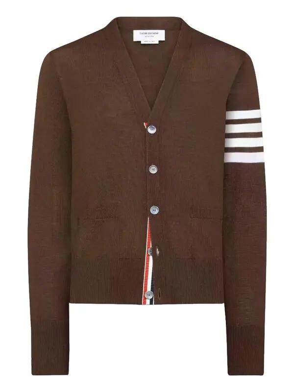 Thom Browne 4-bar V-neck Cardigan - Brown