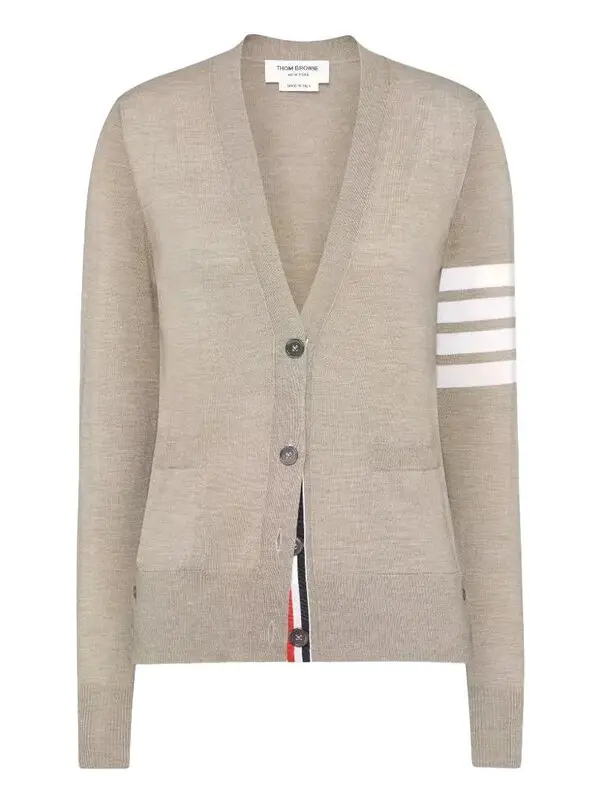 Thom Browne 4-bar V-neck Cardigan - Neutrals