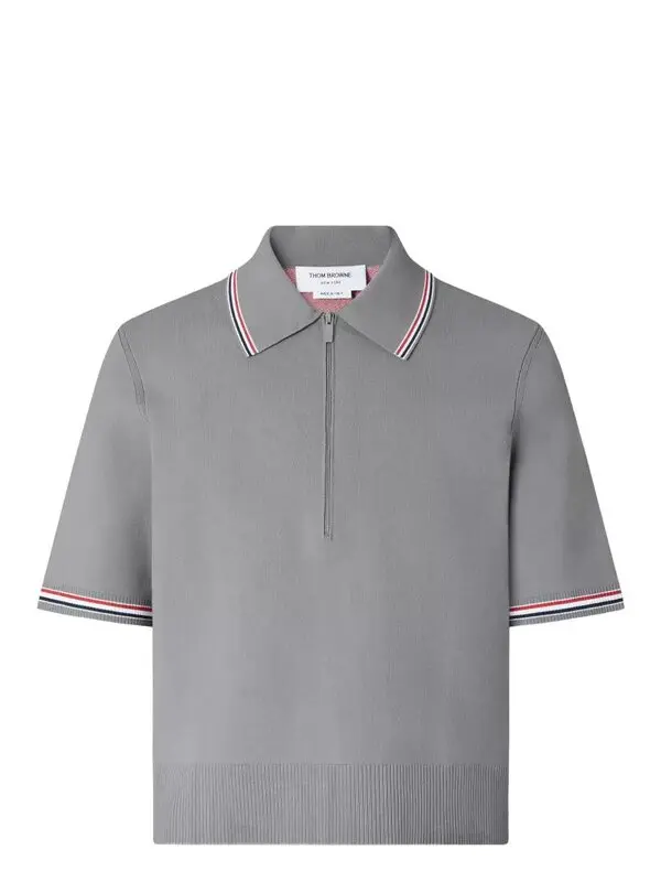 Thom Browne Browne 65 Intarsia Polo Shirt - Grey