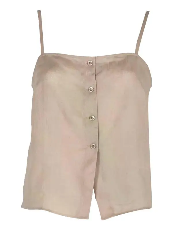 FRAME Button-up Linen Top - Neutrals
