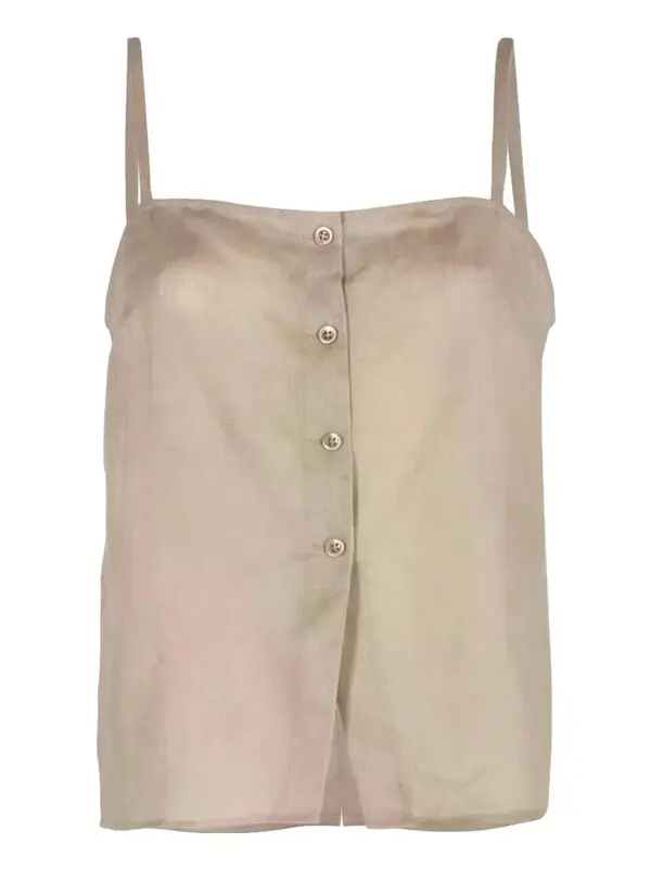 FRAME Button-up Linen Top - Neutrals
