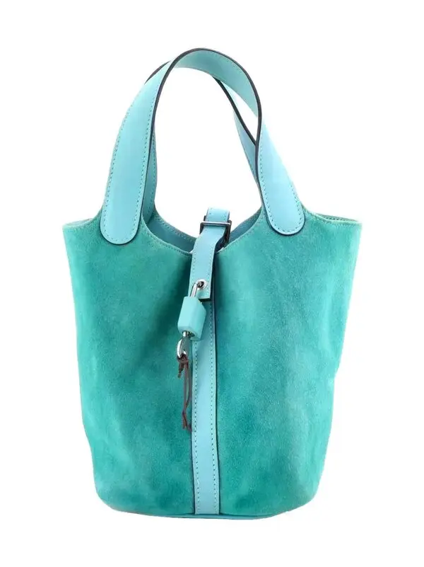 Hermès Picotin Lock Bag Dobliss Suede And Swift Pm - Blue