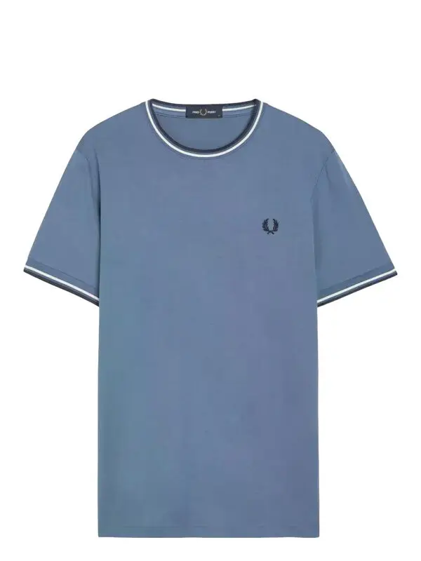 Fred Perry Twin Tipping Cotton T-shirt - Blue