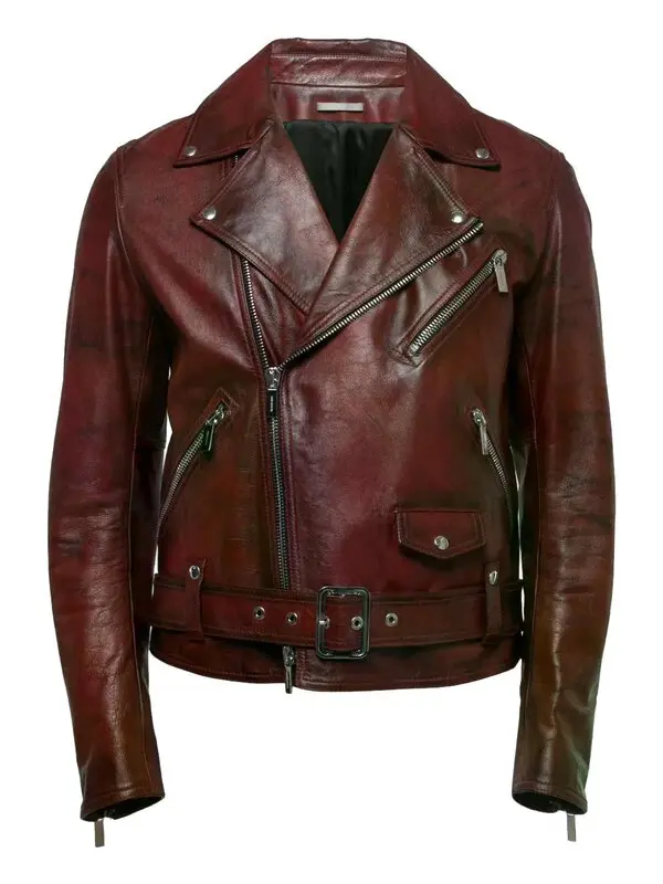 Dior Leather Biker Jacket - Red