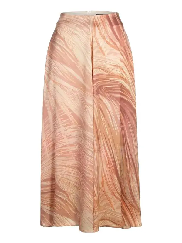 Kiton Abstract-print Flared Skirt - Neutrals