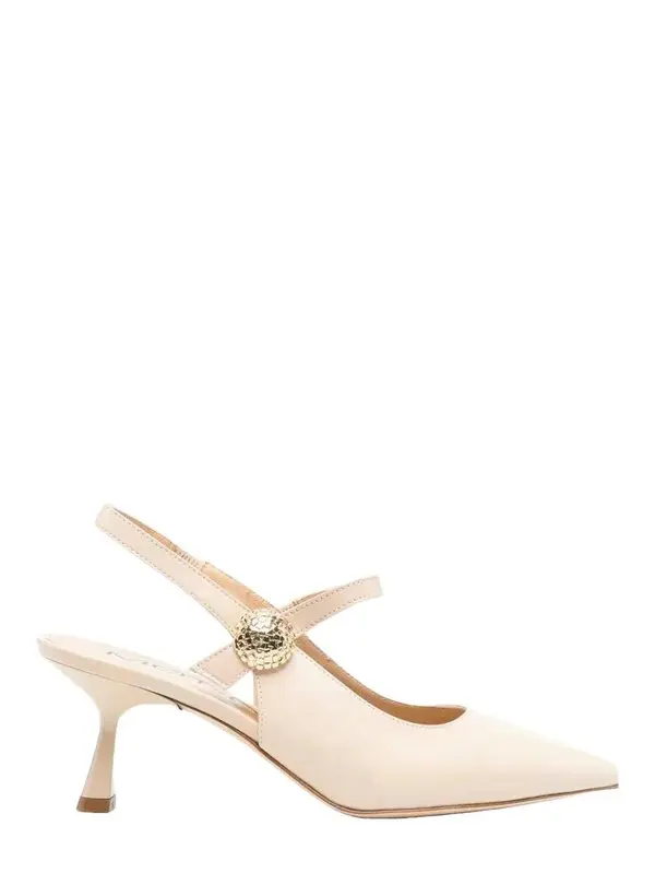 MOT-CLÈ Button-embellished Slingback Pumps - Neutrals