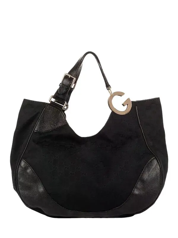 Gucci Gg Monogram Shoulder Bag - Black