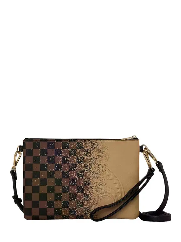 SPRAYGROUND Henny Spritz Checkered Clutch - Neutrals