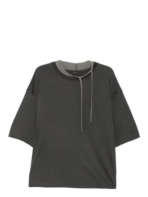 THE VIRIDI-ANNE Layered-neck T-shirt - Grey