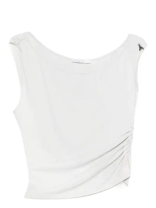 Patrizia Pepe Asymmetric Gathered Top - Grey