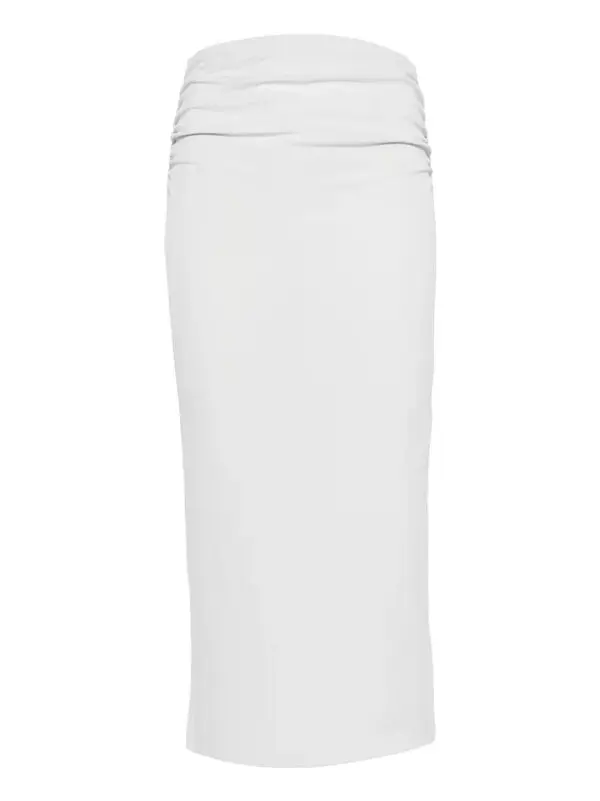 Patrizia Pepe Draped Ruched Midi Skirt - Grey