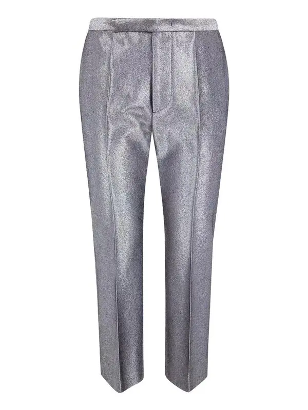 SAPIO Metallic-finish Pressed-crease Jeans - Silver