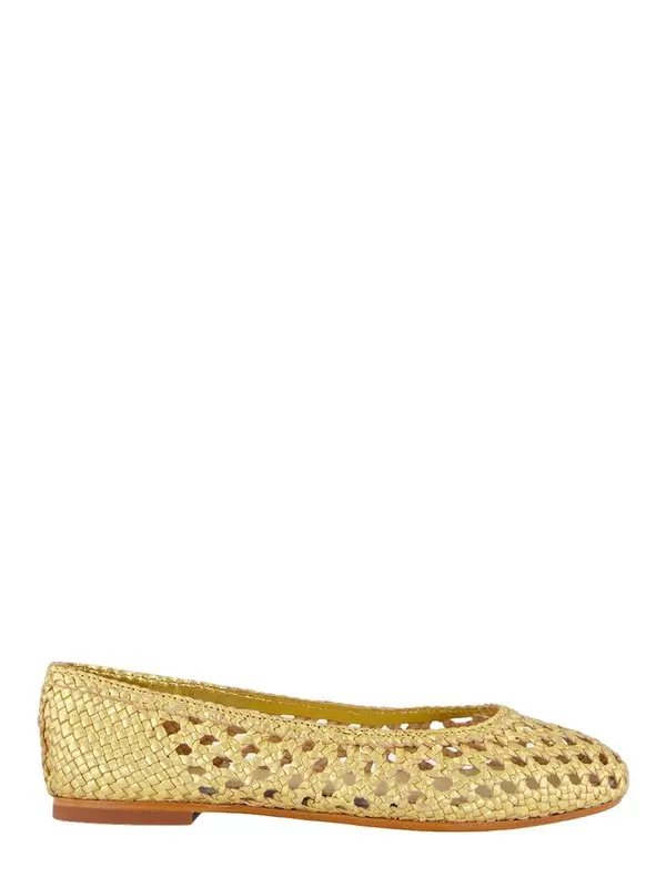 Dragon Diffusion Capri Woven Ballerinas - Gold