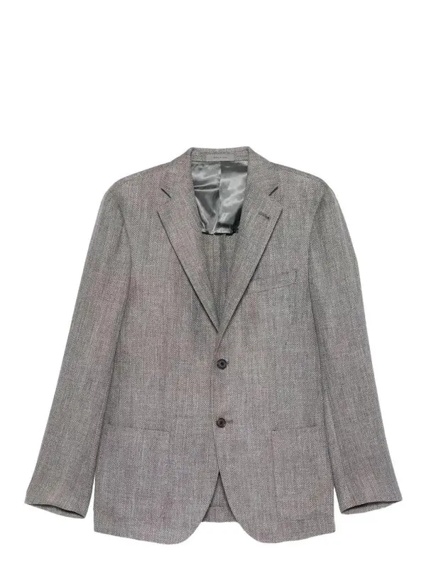 Corneliani Herringbone-patterned Blazer - Grey