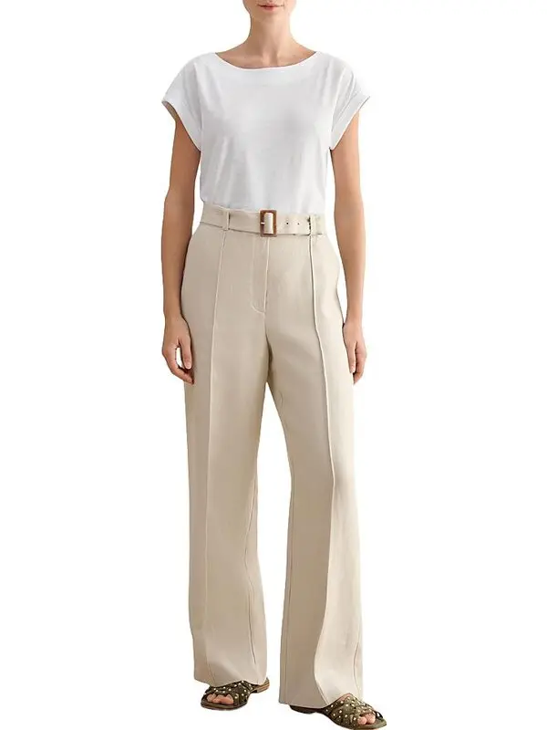 HOBBS LONDON Petite Zainah Linen Pants - Neutral