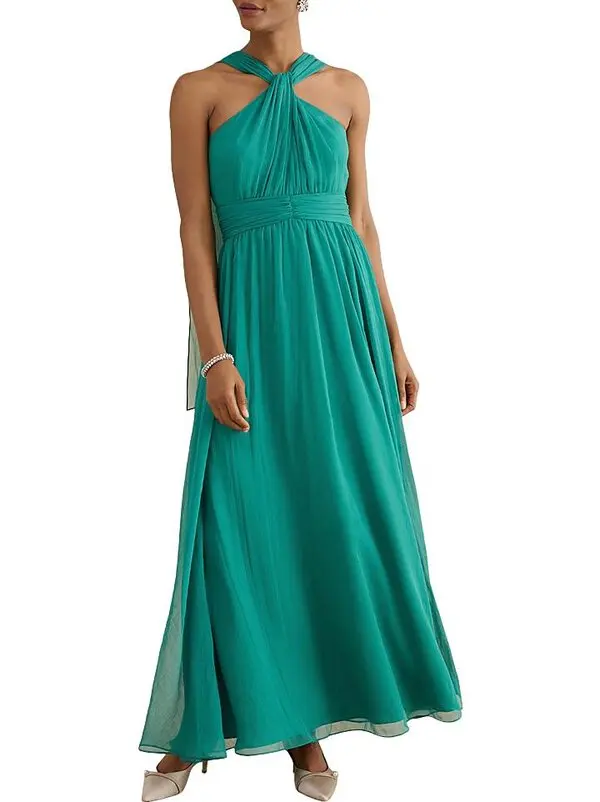 HOBBS LONDON Halter Dress - Emerald Green