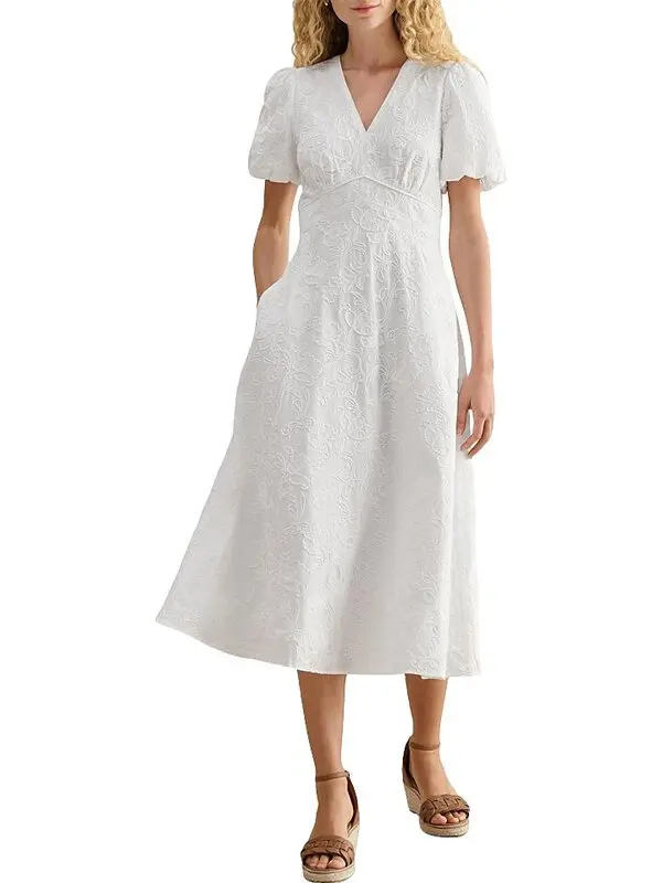 HOBBS LONDON Clementine Embroidered Midi Dress - White