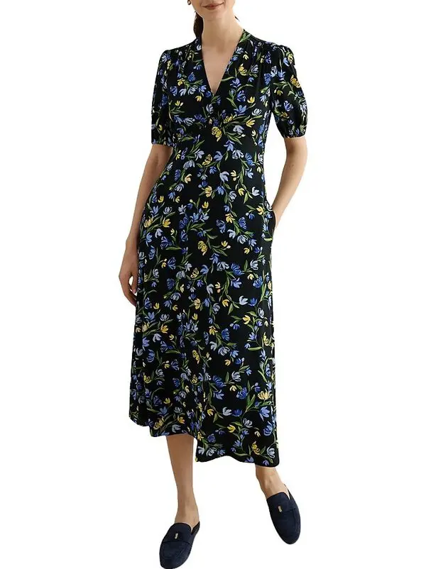HOBBS LONDON Sidonie Midi Dress - Navy Multi