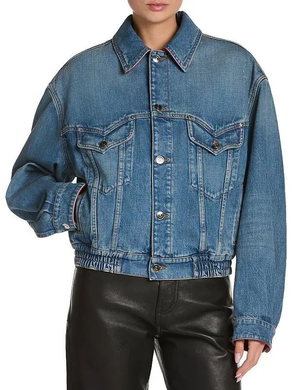 Versace Blouson Denim Jacket - Medium Blue/red