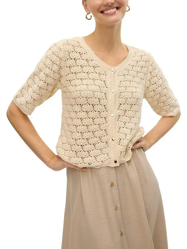 Vero Moda O-neck Buttoned Cardigan - Birch