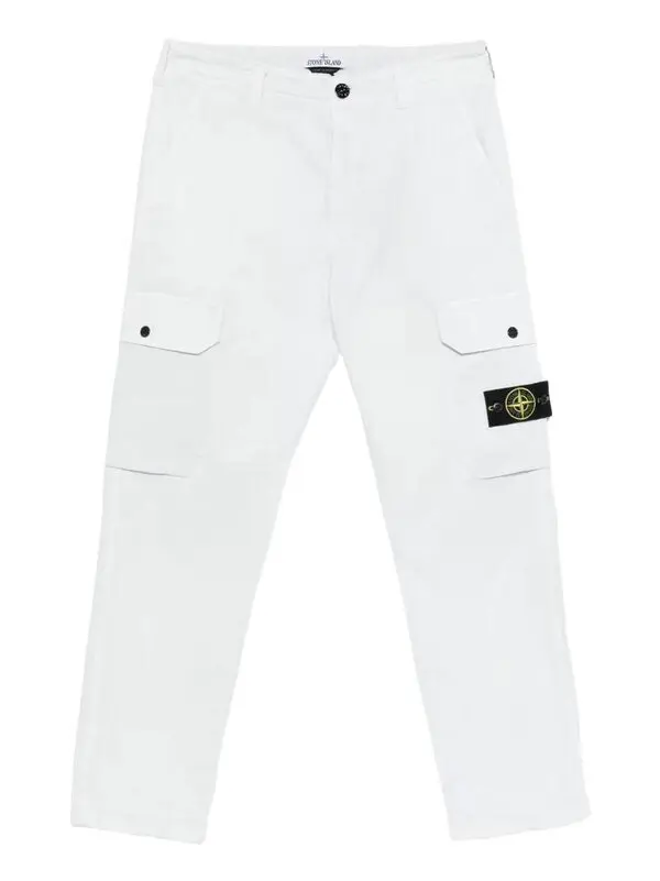 Stone Island Cargo Pants With Logo Patch - Blue