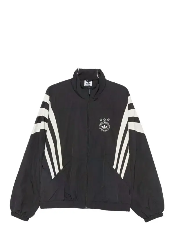 Adidas Stripe-detail Logo-print Jacket - Black