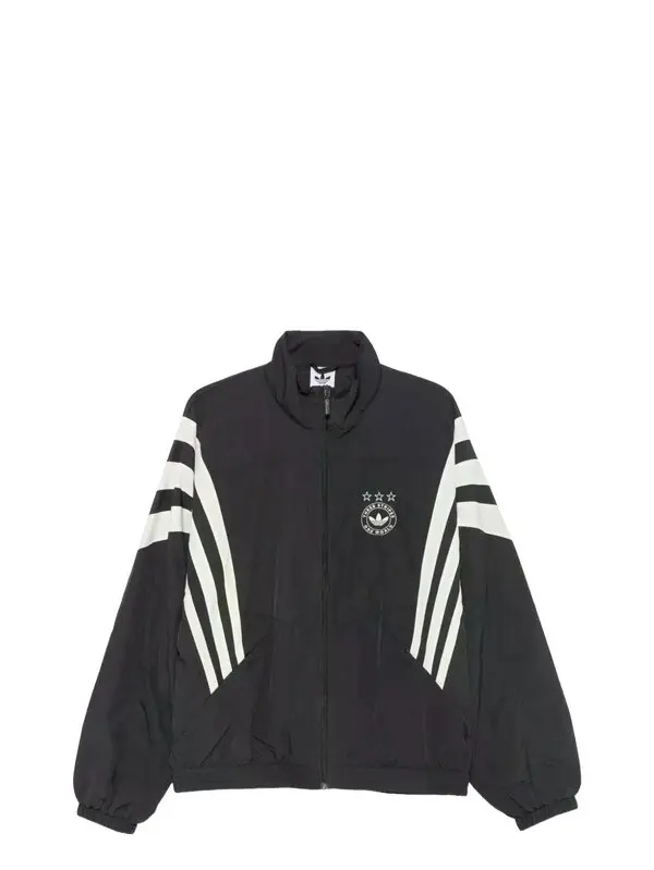 Adidas Stripe-detail Logo-print Jacket - Black