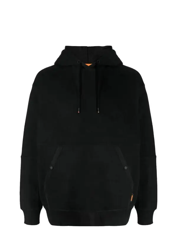BOSS Logo-tag Jersey Hoodie - Black