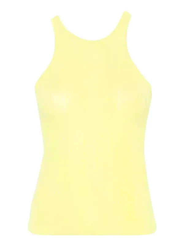 Patrizia Pepe Ribbed Racer-back Tank Top - Yellow