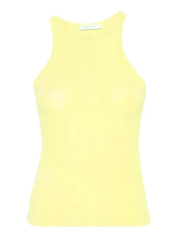 Patrizia Pepe Ribbed Racer-back Tank Top - Yellow