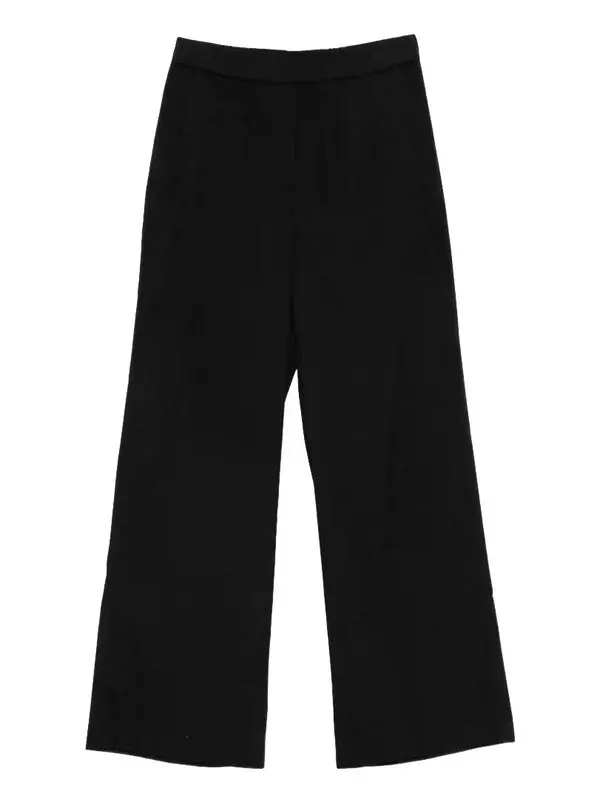 Patrizia Pepe Straight-leg Poplin Trousers - Black