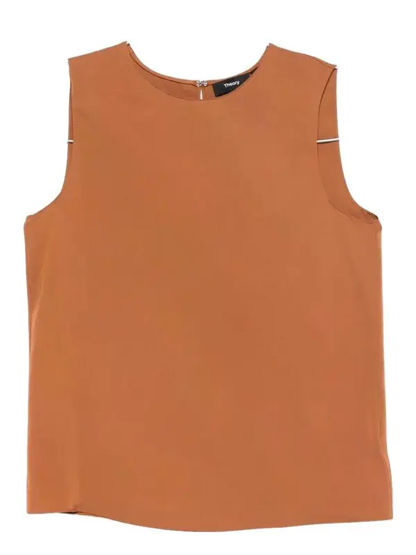Theory Sleeveless Round-neck Blouse - Brown