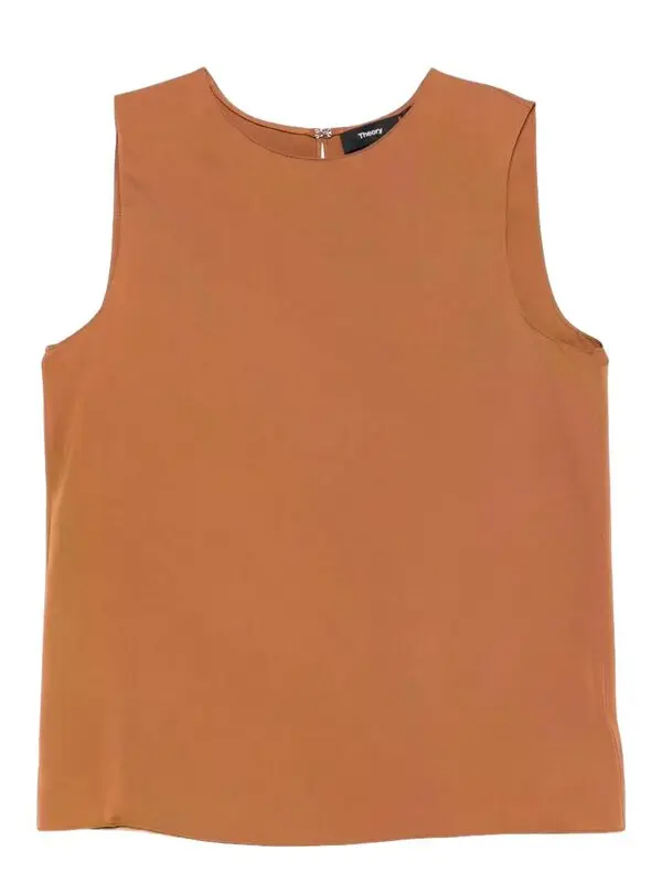 Theory Sleeveless Round-neck Blouse - Brown