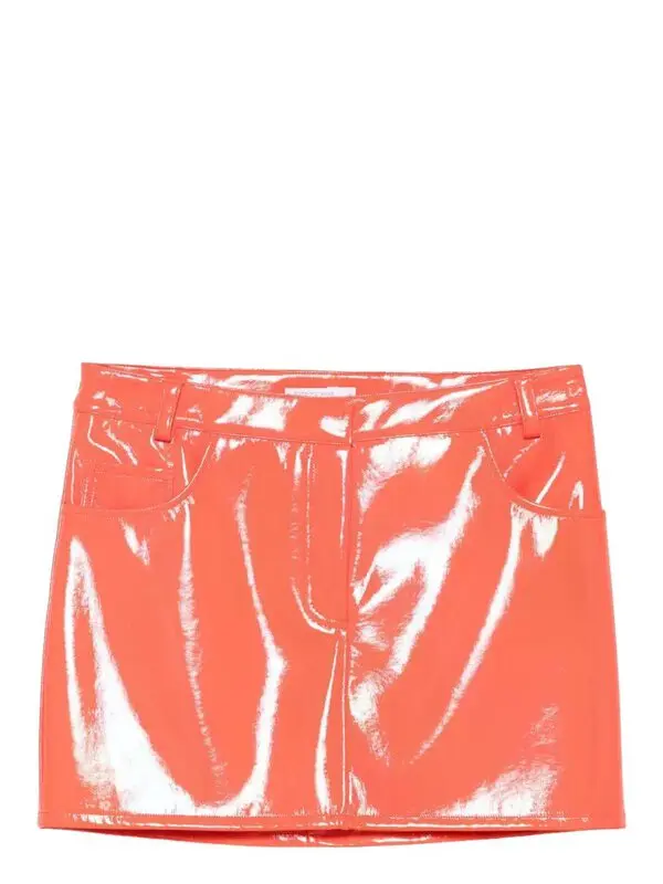 Patrizia Pepe Gloss-effect Mini Skirt - Orange