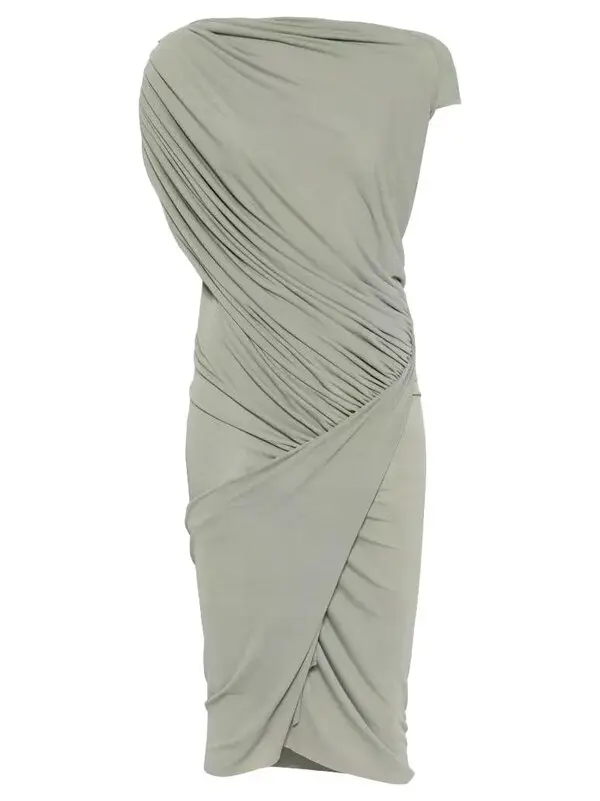 Rick Owens Ares Draped Midi Dress - Green
