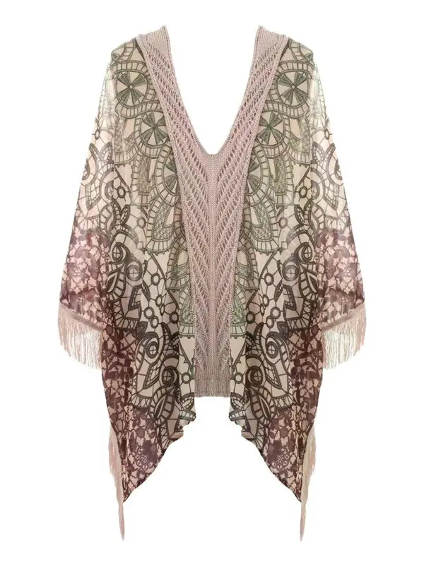 CECILIA PRADO Ava Fringe V-neck Kaftan - Neutrals
