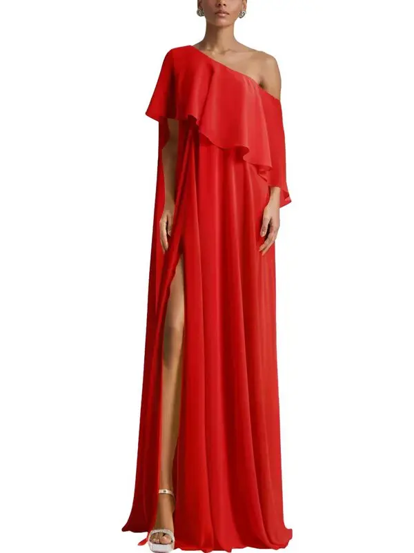 GEMY MAALOUF One-shoulder Ruffled Dress - Red
