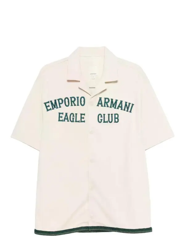 Emporio Armani Logo-embroidered Shirt - Neutrals