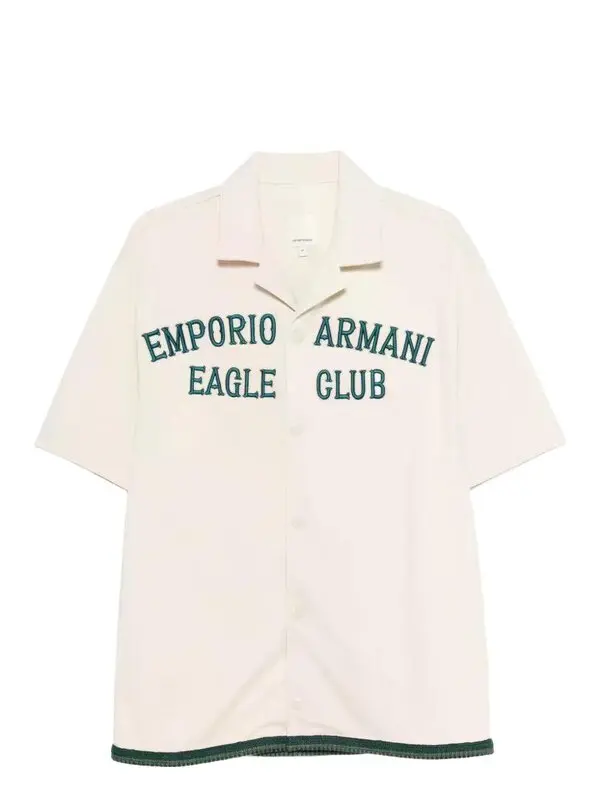 Emporio Armani Logo-embroidered Shirt - Neutrals