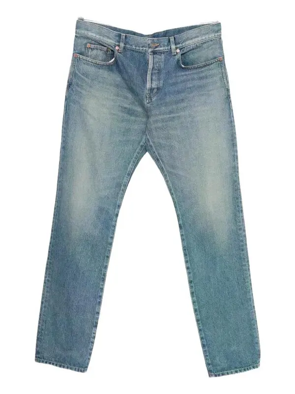 Saint Laurent Logo Patch Jeans - Blue