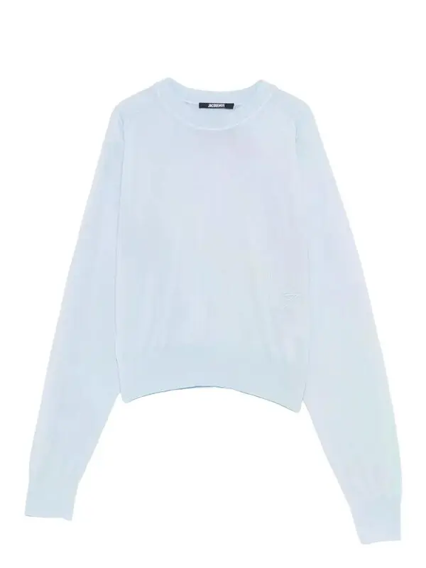 Jacquemus Le Sweater J Logo-embroidered Crew-neck Sweater - Blue